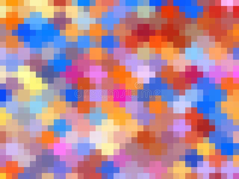 Geometric Square Pixel Pattern Abstract in Pink Blue Orange Stock ...