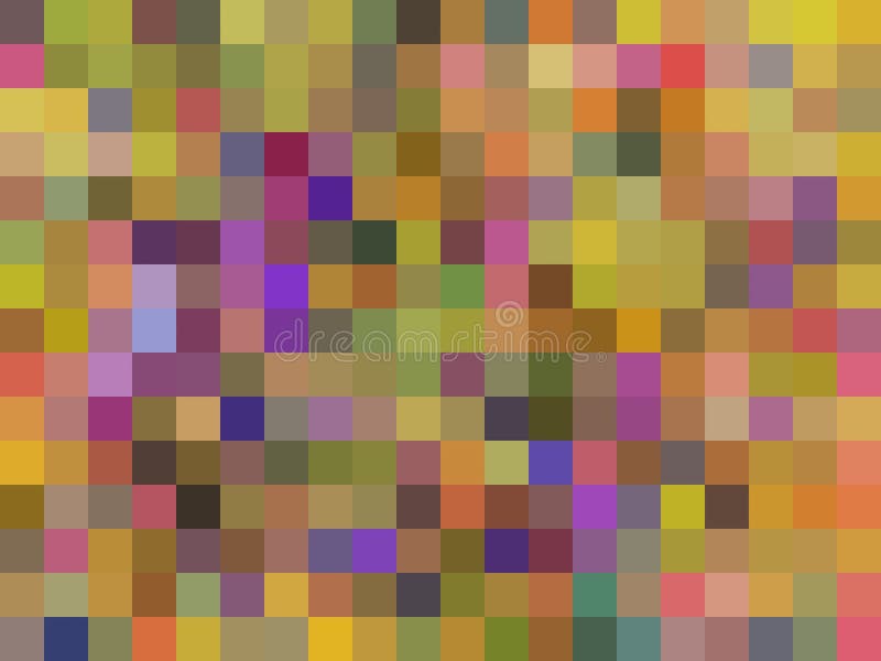 Geometric Square Pixel Pattern Abstract in Yellow Green Purple Stock ...
