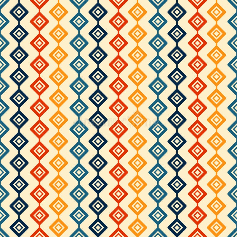 Geometric Square Seamless Pattern Retro Color Style Stock Vector ...