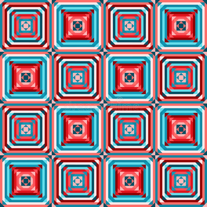 Geometric Square Seamless Pattern Stock Vector - Illustration of ...