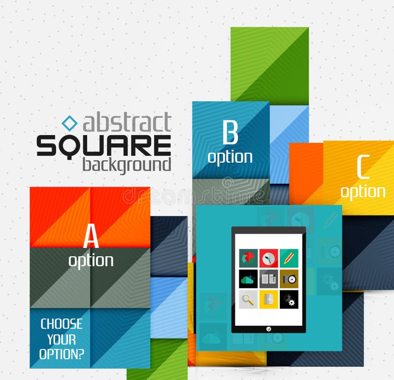 Geometric Square Shapes and Infographic Option Stock Vector ...