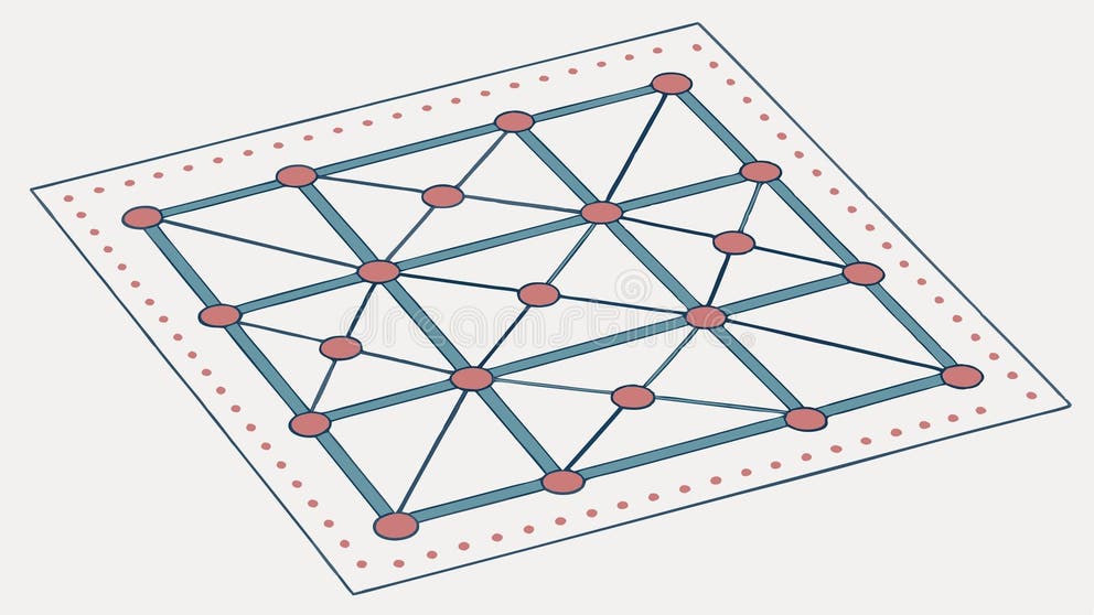 Geometric Square Tile Pattern with Intersecting Dots, Vector Design ...