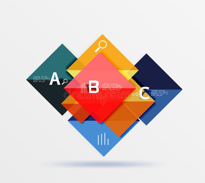 Geometric Square and Triangle Template Stock Vector - Illustration of ...