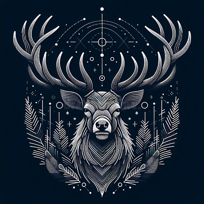 Stag Line Drawing Stock Illustrations – 5,187 Stag Line Drawing Stock ...