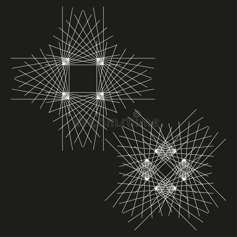 Geometric Star Burst Pattern. Black White Radial Design. Vector ...