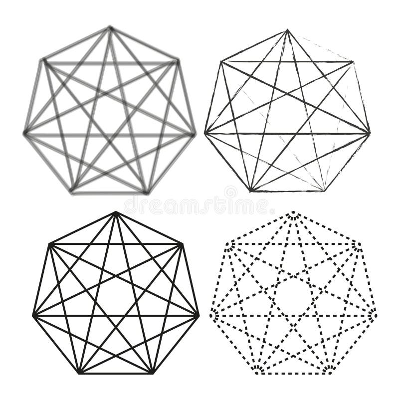 Geometric Star Designs. Abstract Polygonal Patterns. Vector Graphic ...