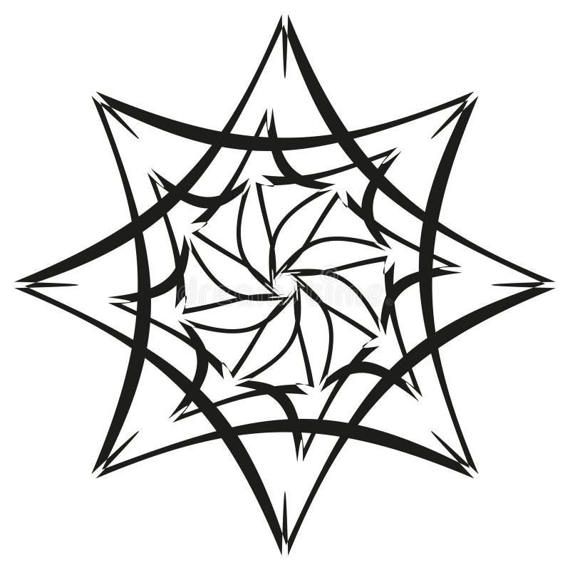 Star Icon Shape. Outline Star Symbol. Hollow Vector Star. Decorative ...