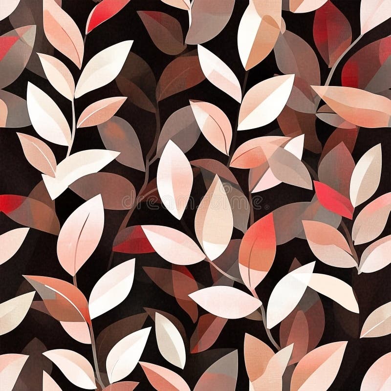 Geometric Star Leaf Pattern Seamless Dark Design with Floral Elements ...