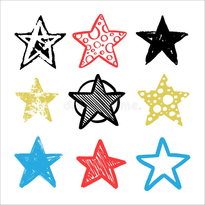 Repetitive Star Pattern Set Vector Black and White Stock Vector ...