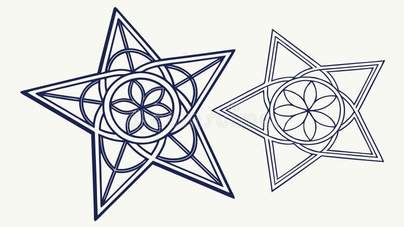 Geometric Star Patterns, Abstract Celestial Design, Vector Design ...