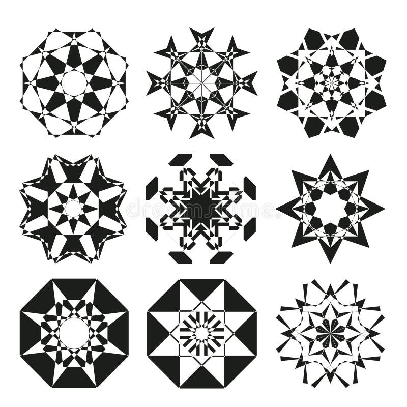 Geometric star patterns 1 stock illustration. Illustration of clipart ...