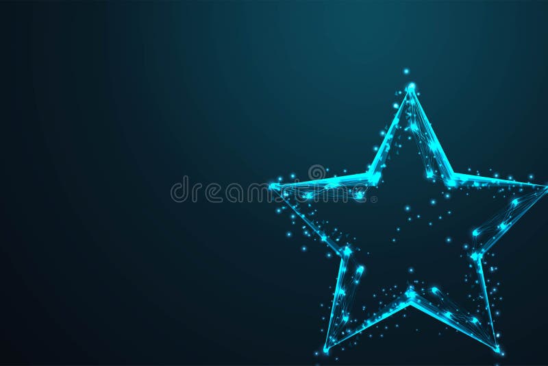 Geometric Star Shape, Abstract Wire Low Poly, Polygonal Wire Frame Mesh ...