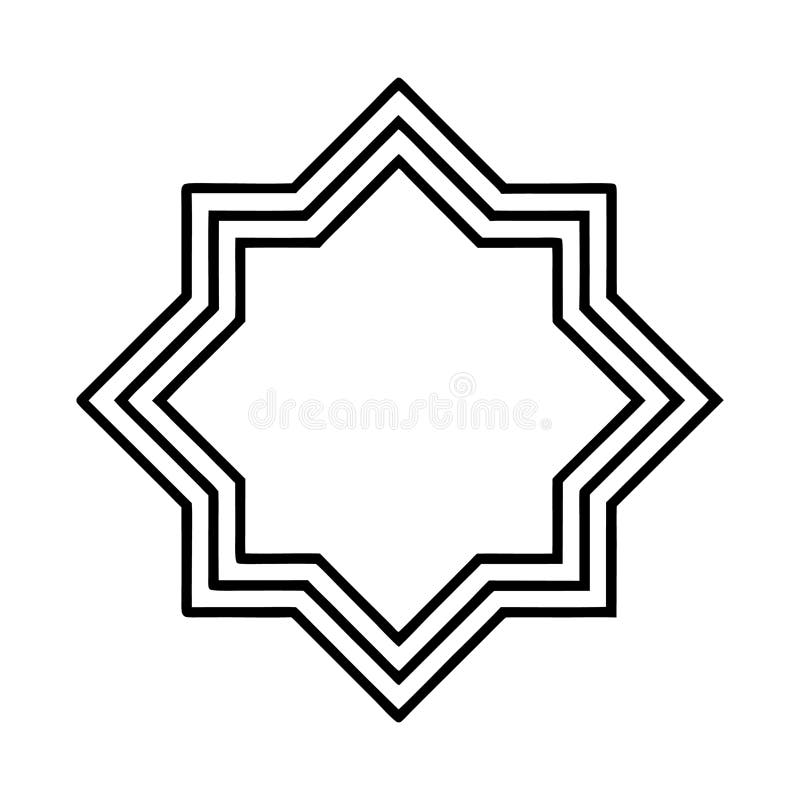 Geometric Star Shape Vector Design - Minimalist Black and White Pattern ...