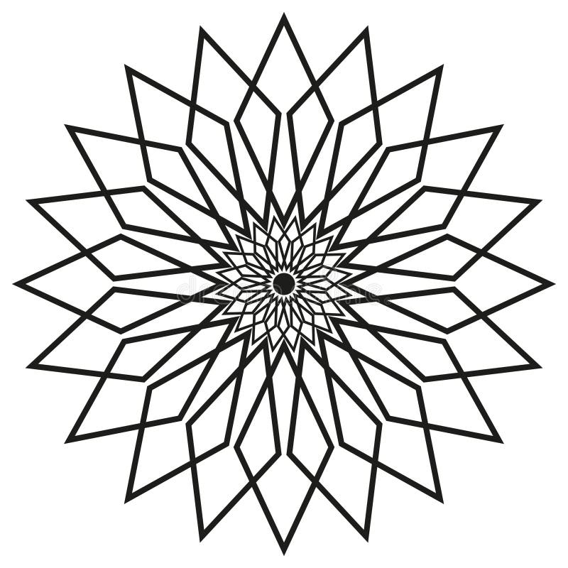 Geometric Star Symbol. Intricate Vector Design. Abstract Mandala Shape ...