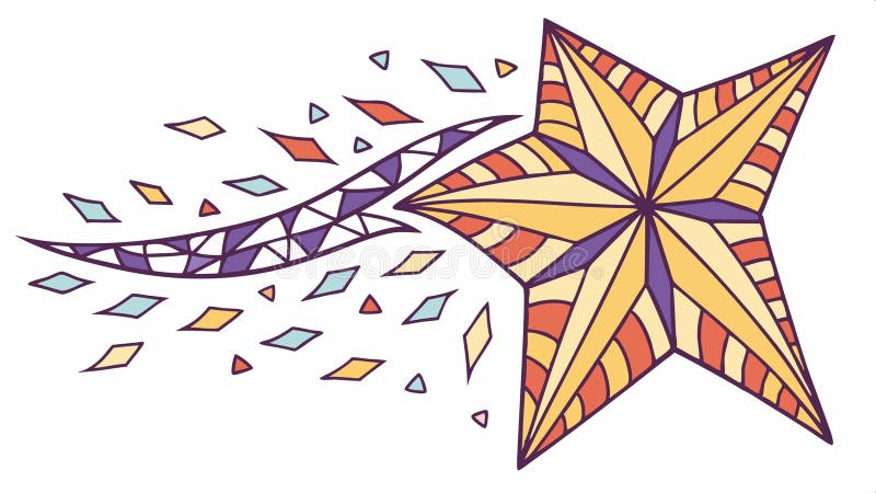 Geometric Star with Trail, Dynamic Abstract Design Element Artwork ...