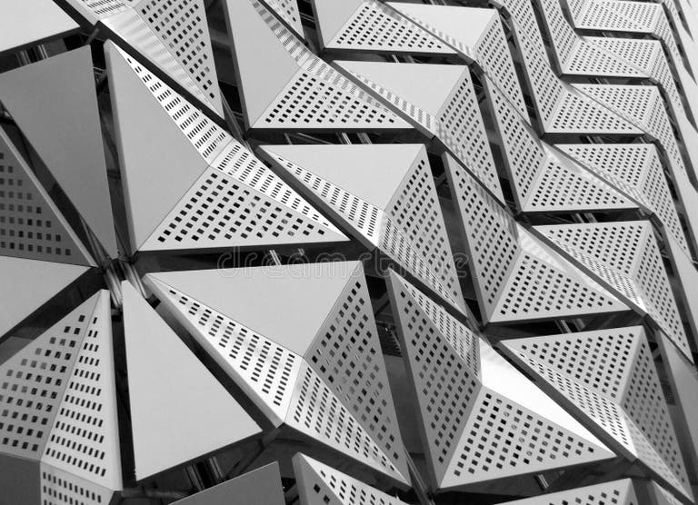 Geometric Steel Metallic Cladding Stock Photo - Image of futuristic ...