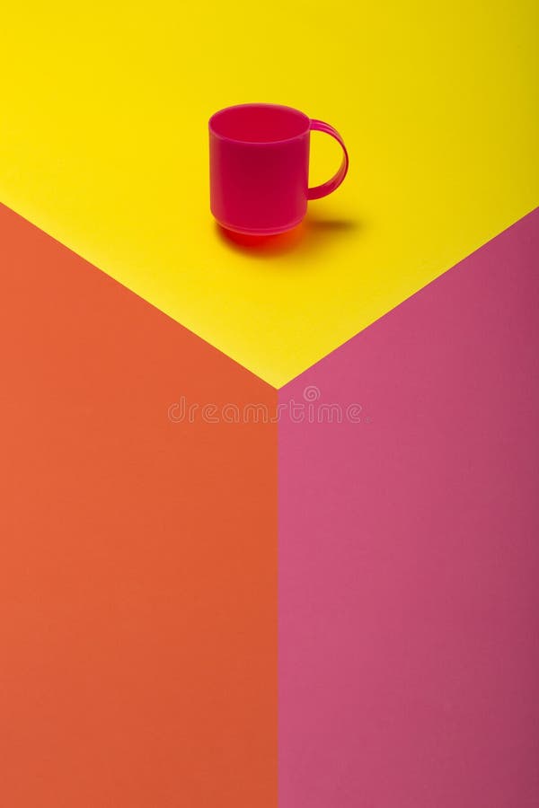 Geometric Still Life with a Pink Cup Stock Image - Image of life, still ...