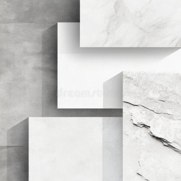 Geometric Stone Panels with Textured Surfaces and Shadows Stock Photo ...