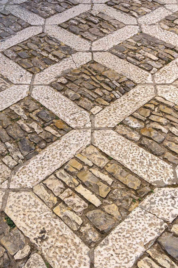 Geometric Stone Paving Creating Decorative Pattern Walkway Stock Photos ...