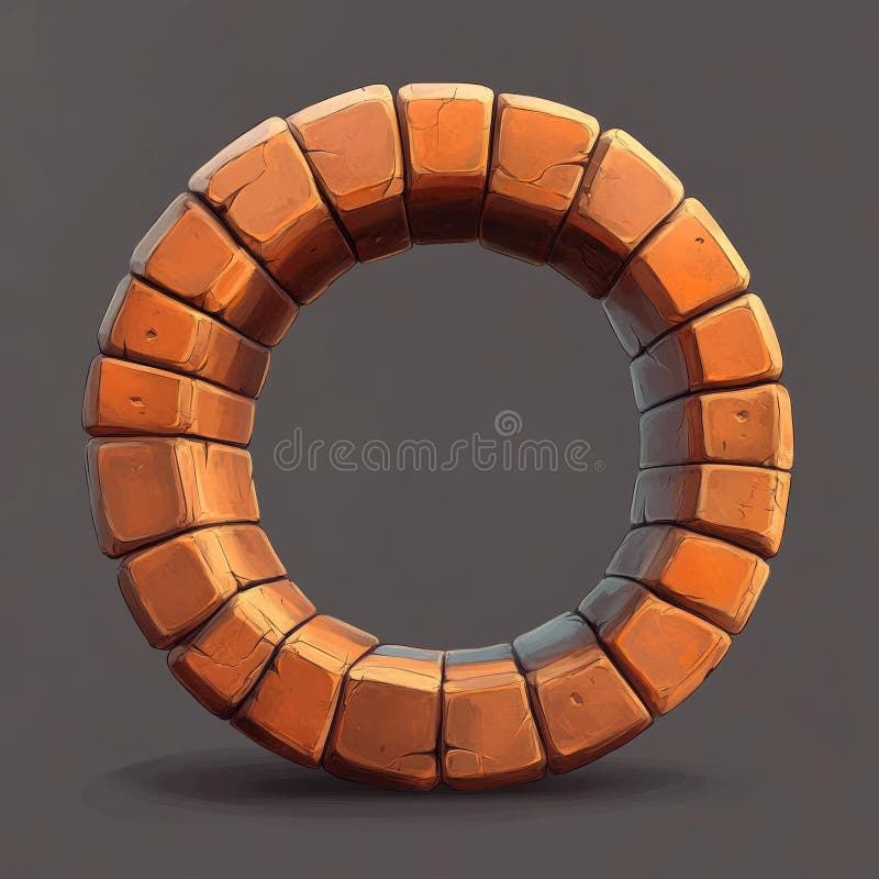 Geometric Stone Ring Structure on Grey Background Stock Illustration ...