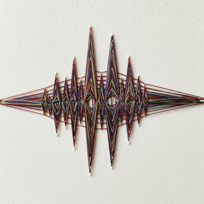 Geometric String Art Featuring a Symmetrical, Diamond-shaped Design ...