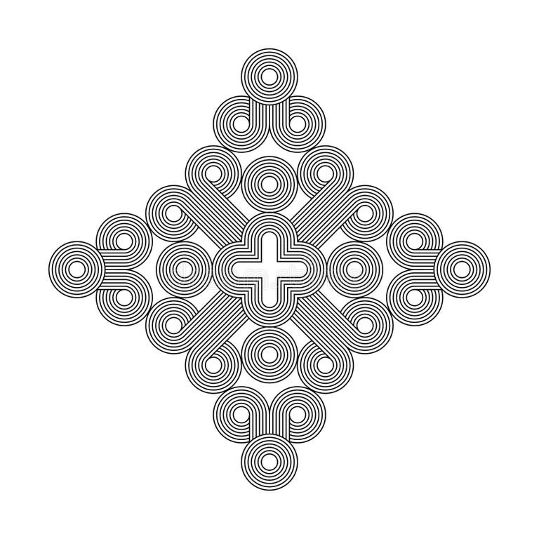 Geometric Striped Pattern, Fbstract Linear Boho Zen Arch Design. Vector ...