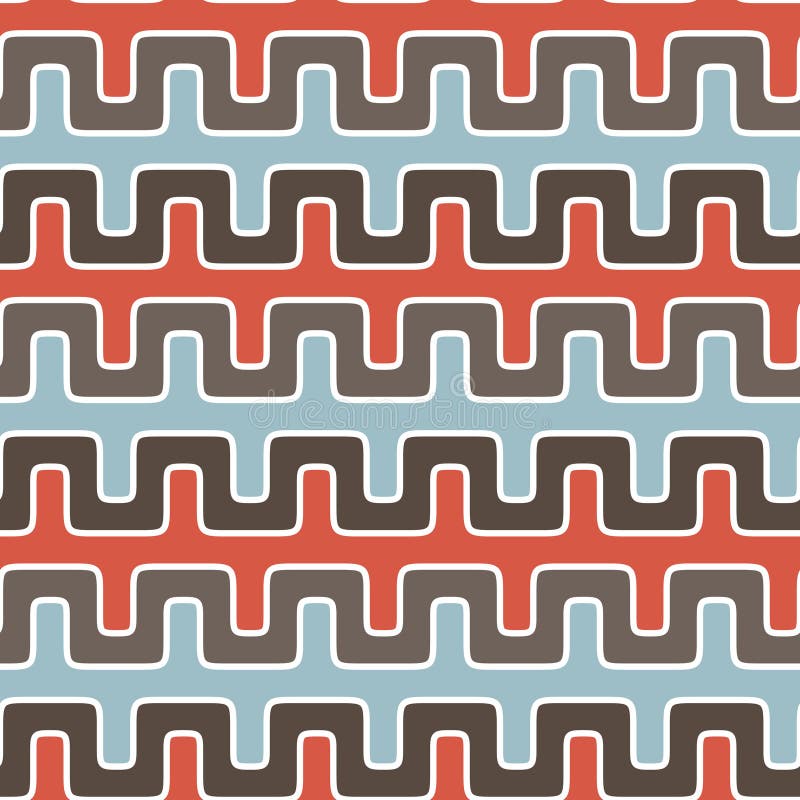 Geometric Striped Pattern with Horizontal Jagged Red, Brown, and Light ...