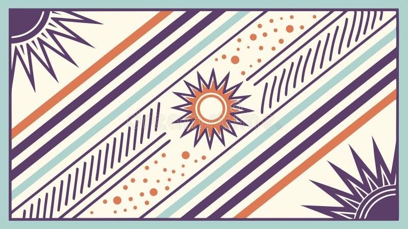 Geometric Striped Pattern with Sunburst Motif, Vibrant and Bold Vector ...