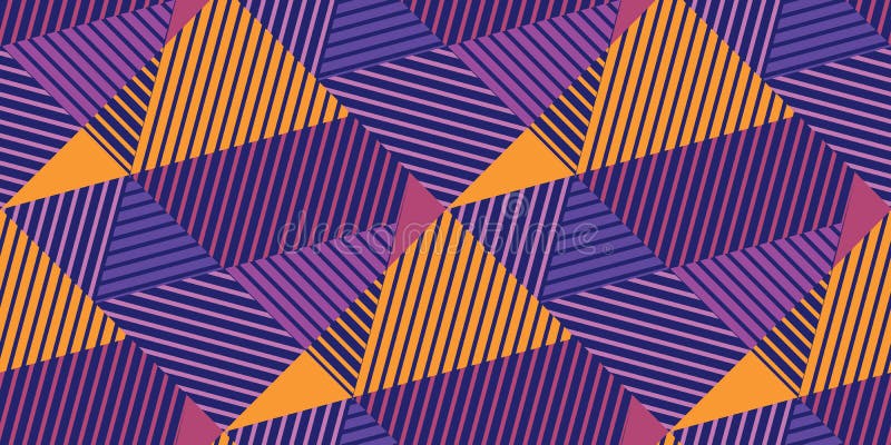 Geometric Striped and Triangles Seamless Pattern. Stock Vector ...