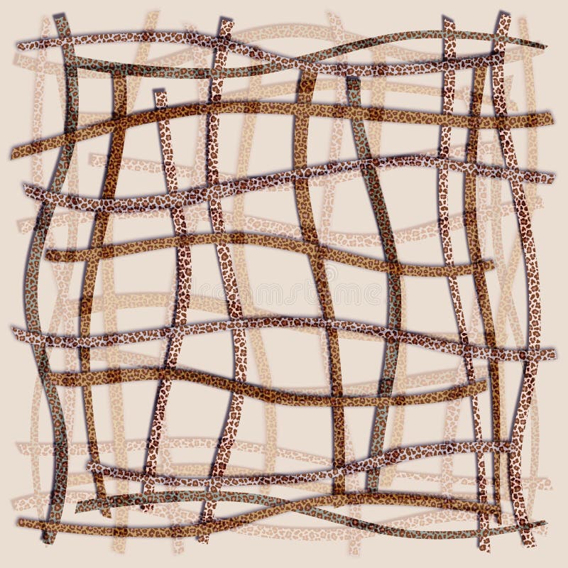 Geometric Stripes, Leopard Motifs, Digital Print Pattern Design Stock ...