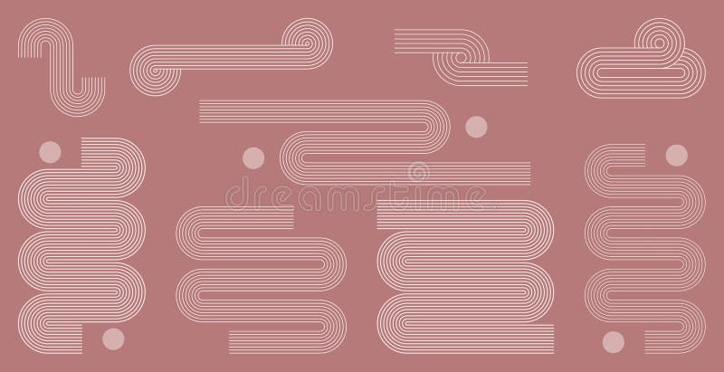 Geometric Stripy Pattern, Design Line Art Shape. Vector Linear Clipart ...