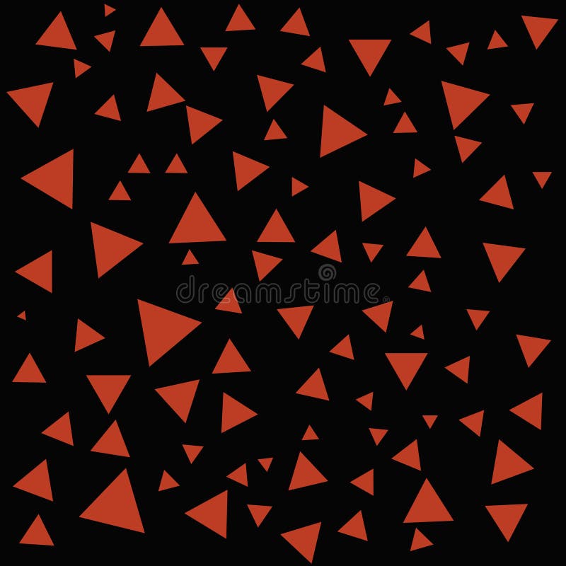 Geometric Structure Brush. Abstract Red Triangles on the Black Backdrop ...