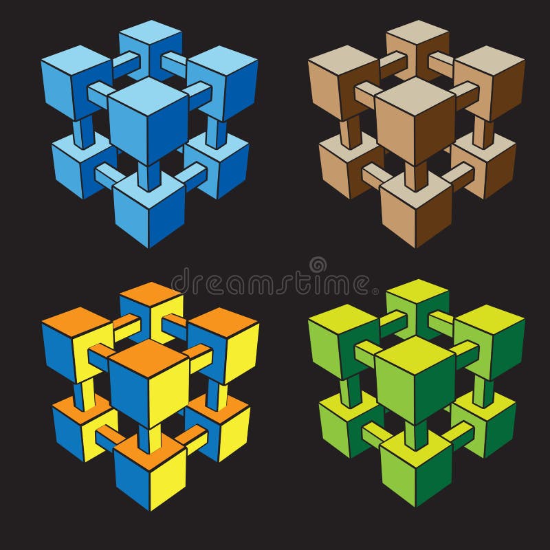 Geometric Structure in Color Stock Vector - Illustration of abstract ...