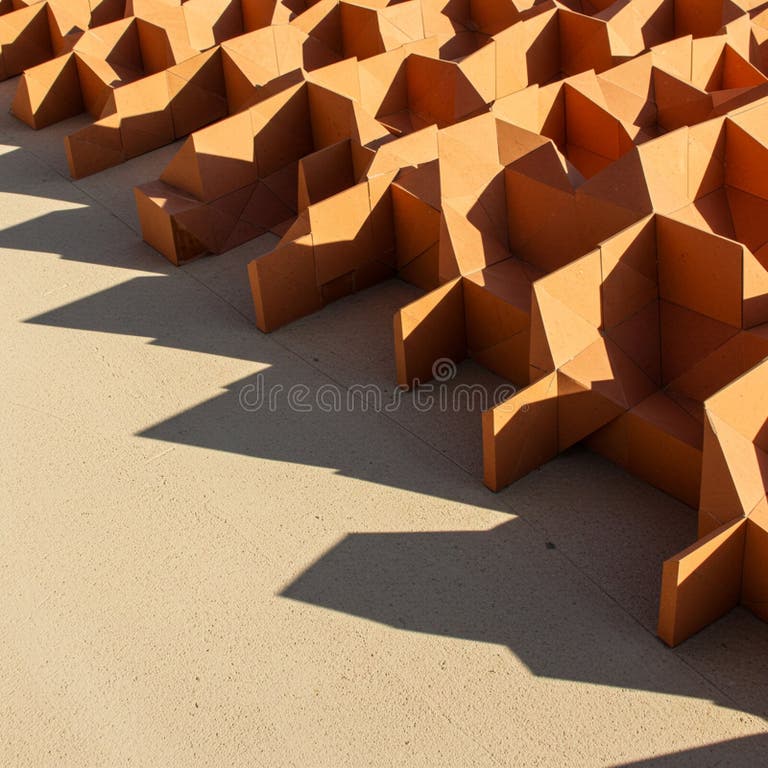Interlocking Angular Terracotta Forms Stock Illustrations – 4 ...
