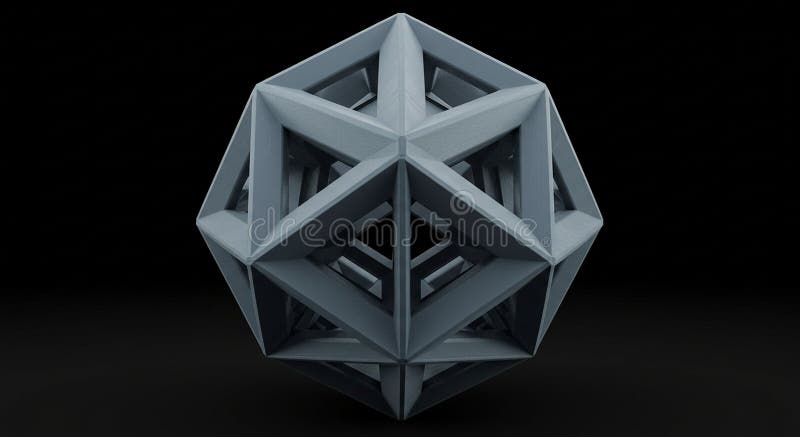 Geometric Structure Featuring a Complex, Symmetrical Polyhedron with ...