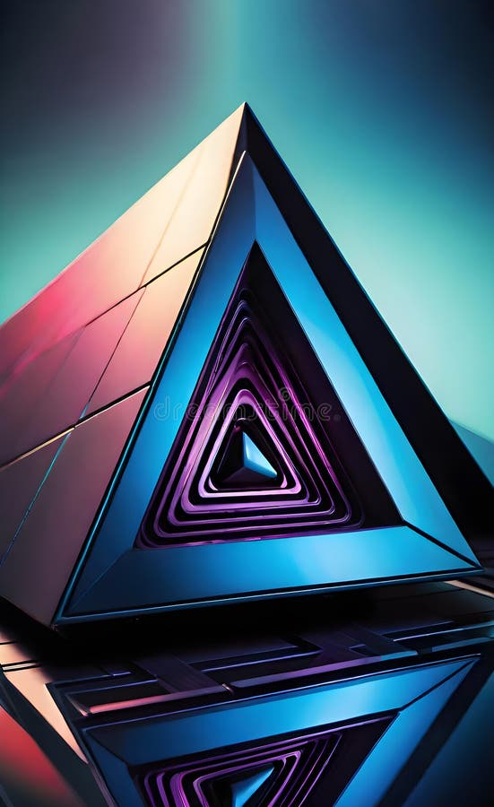 Triangular Object with a Futuristic Design Embedded Stock Illustration ...
