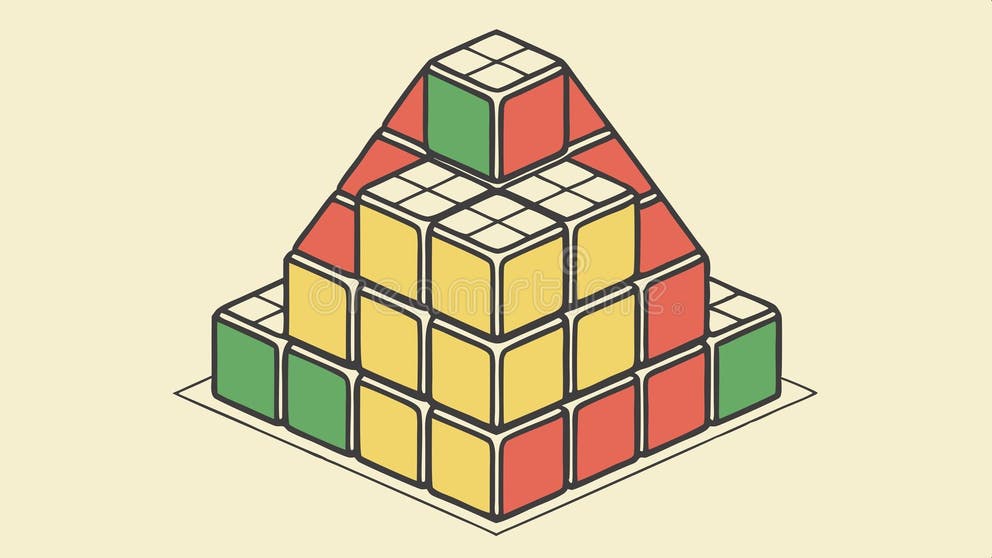 Geometric Structure Illustration of a Pyramid Shape Constructed from ...