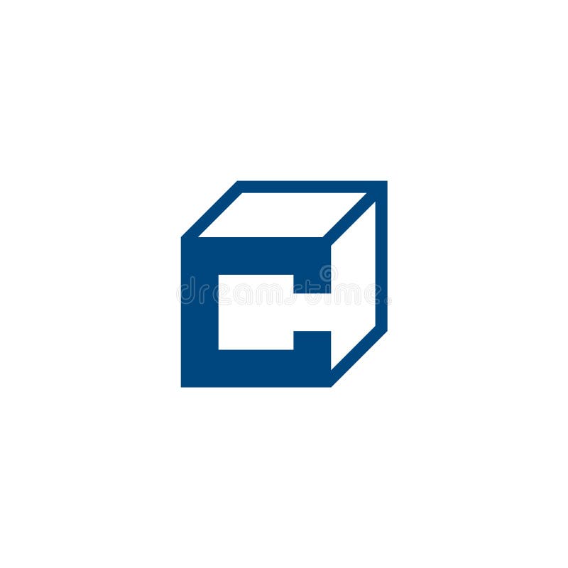 Geometric Structure Logo of Letter C and a Cube Stock Vector ...