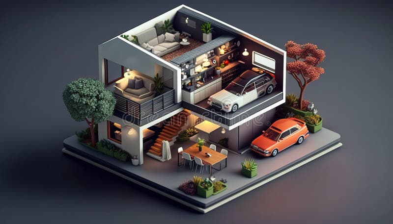 Geometric Structure of a Modern Home with Simplistic Interiors and ...