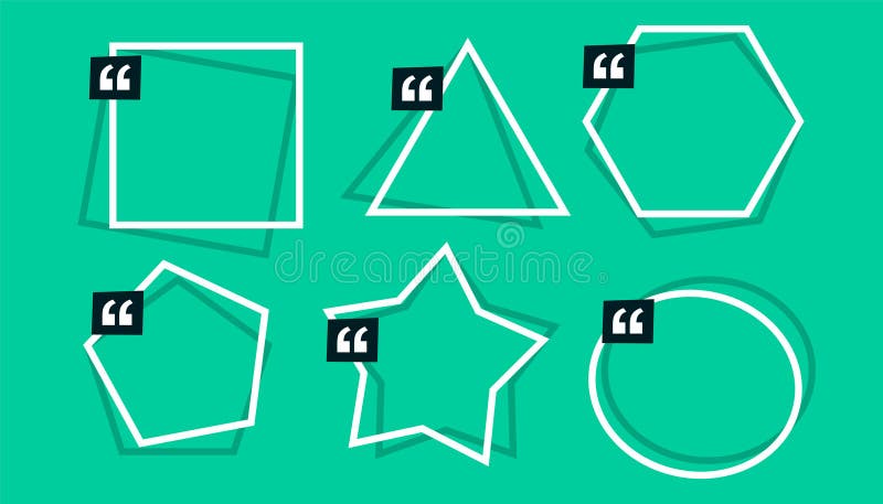 Geometric Style Blank Citation Boxes Icon Template in Set Stock Vector ...