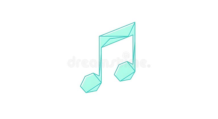 Minimalist Music Note Design in Light Teal on White Backdrop Stock ...