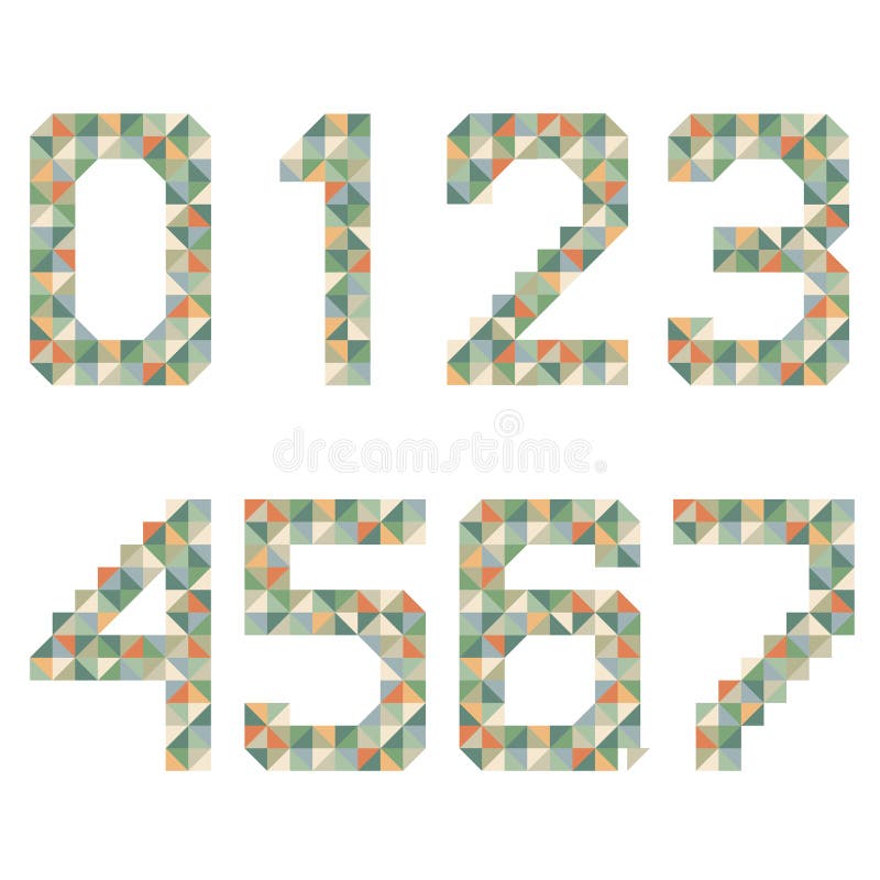 Polygon Number Alphabet Colorful Font Style. Stock Vector ...