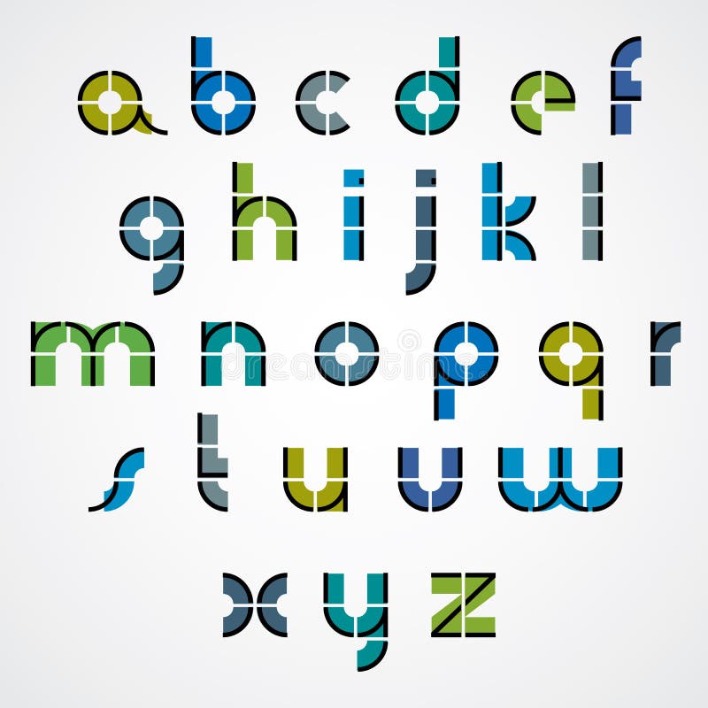 Geometric Style Letters Alphabet. Stock Vector - Illustration of ...