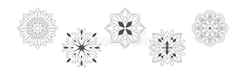 Geometric Style Ornamental Linear Shape and Form Vector Set Stock ...