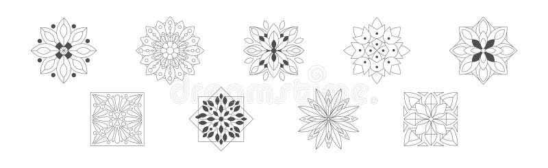 Geometric Style Ornamental Linear Shape and Form Vector Set Stock ...