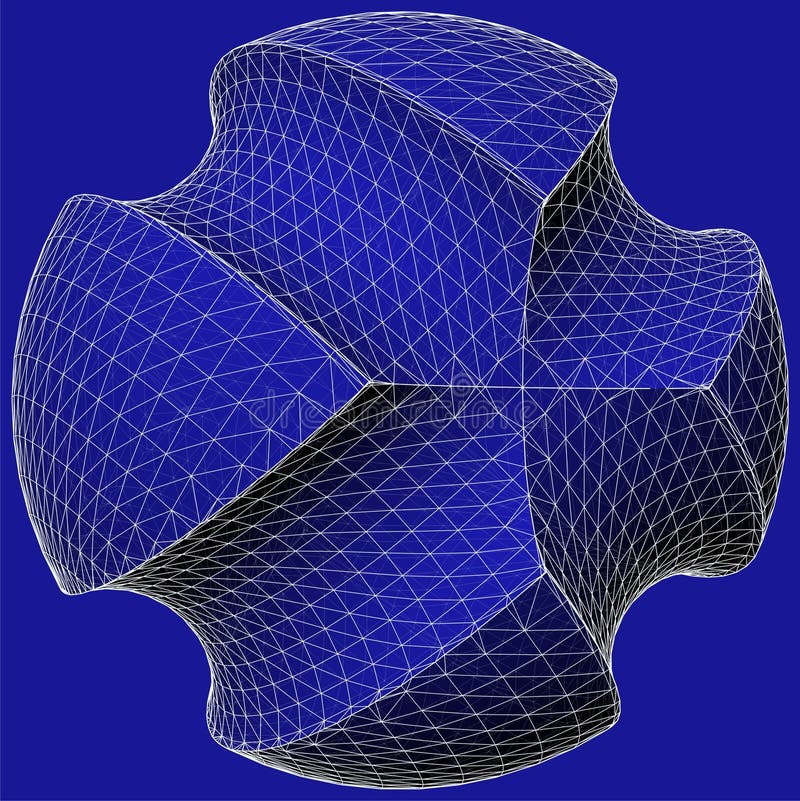 Geometric Subtraction of Blue Sphere and Two Torus Vector Stock Vector ...