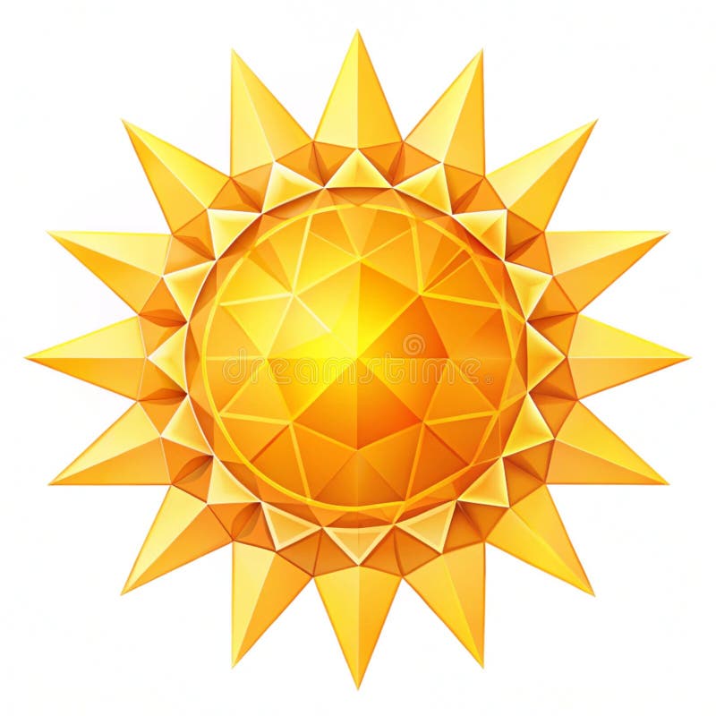 Geometric Sun with Angular Rays Stock Illustration - Illustration of ...