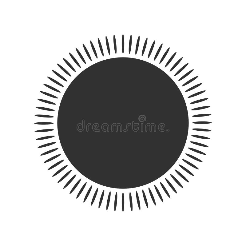 Sun Illustration with Rays Circles. Geometric Design. Vector ...