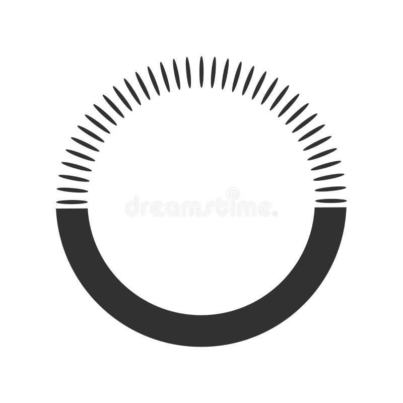 Geometric Sun with Rays, Circle Element Made of Radiating Shapes Top ...