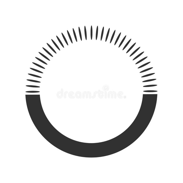 Geometric Sun with Rays, Circle Element Made of Radiating Shapes Top ...